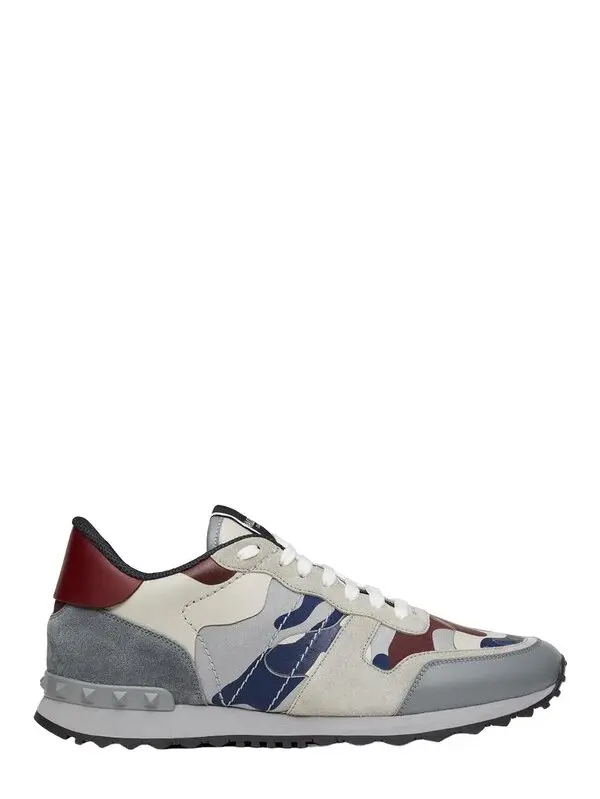 Valentino Garavani Rockrunner Camouflage Lace-up Sneakers - Gray