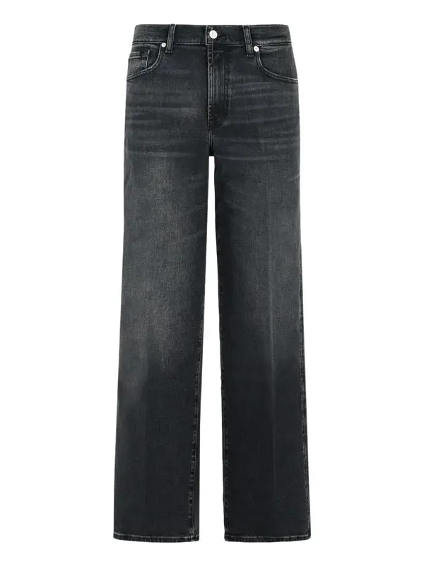 7 For All Mankind Stovepipe Straight Jeans - Black