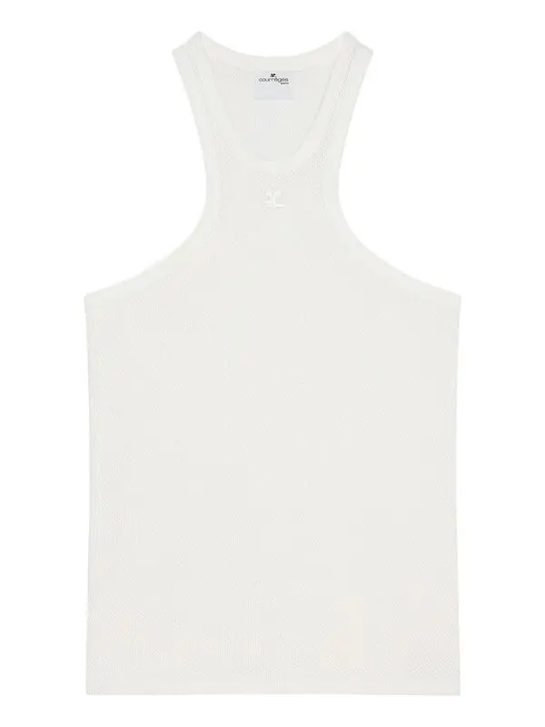 COURREGES Mesh Tank Top - White