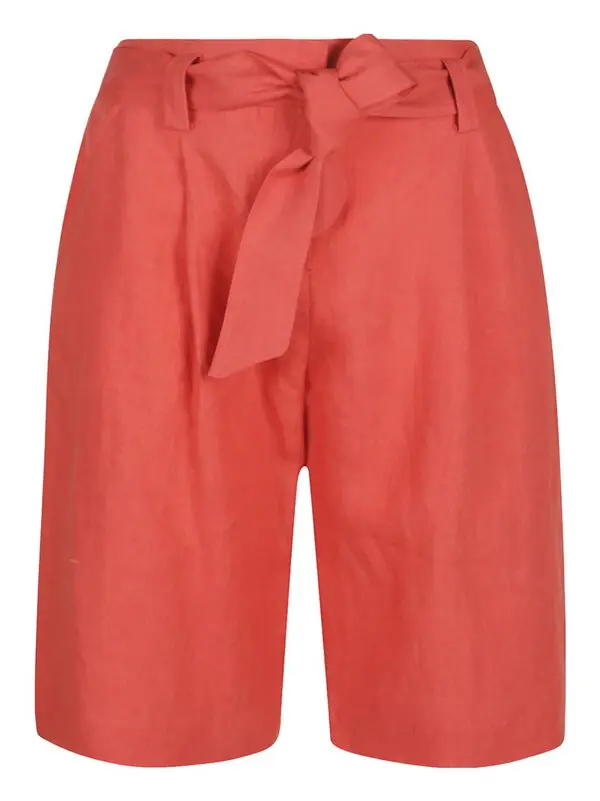 Eleventy Tailored Bermuda Shorts With Belt - Red