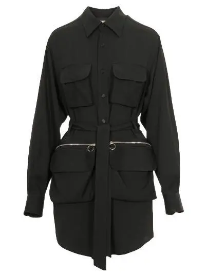 Dsquared2 Belted Cargo Shirt Dress - Black