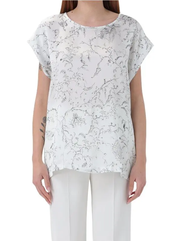 Fabiana Filippi Printed Short Sleeve Crewneck T-shirt - White