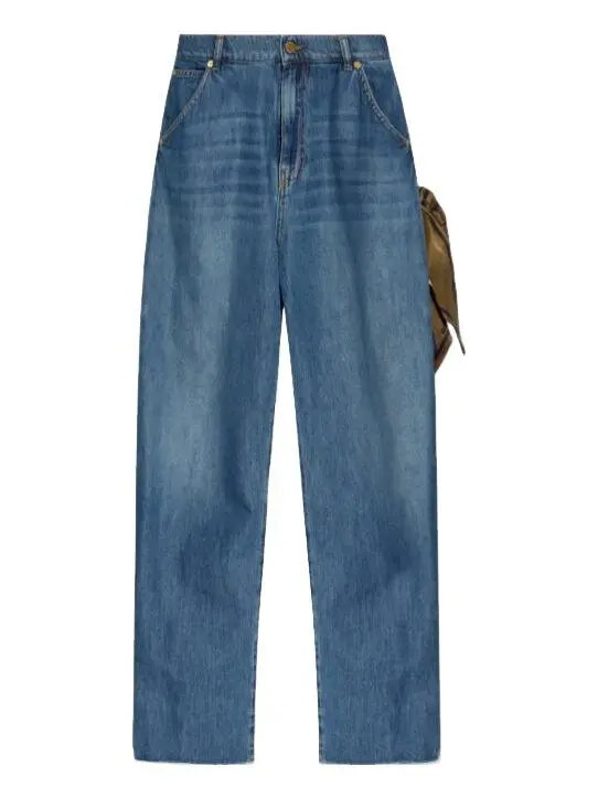 DARKPARK Belt Loop Denim Trousers With Raw Hems - Blue