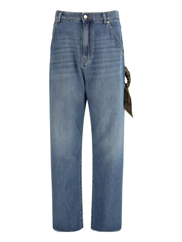DARKPARK Belt Loop Denim Trousers With Raw Hems - Blue