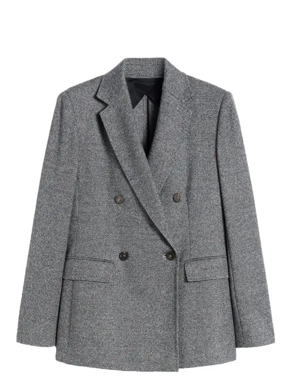 Max Mara Double-breasted Jersey Blazer - Medium Gray