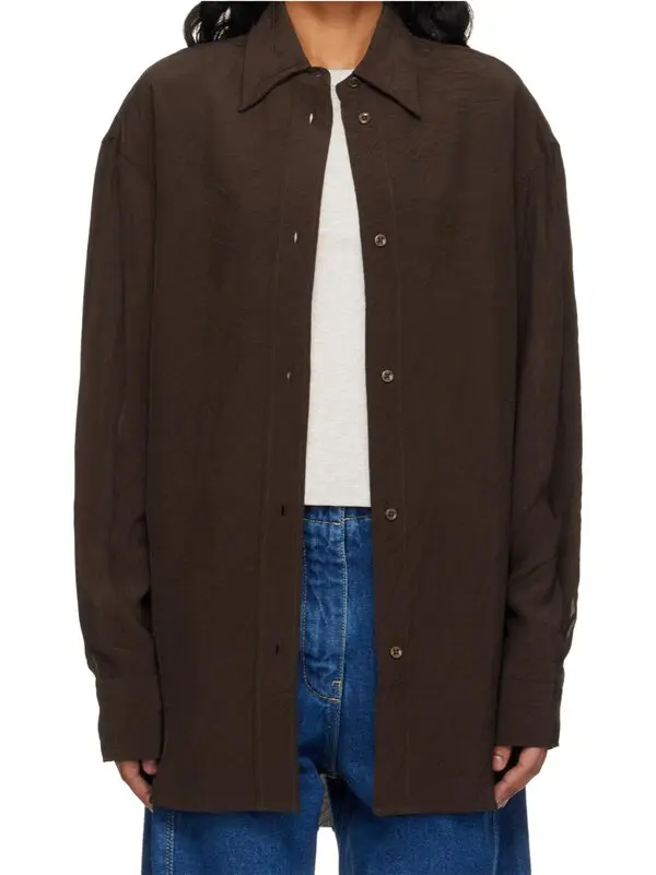 Studio Nicholson Textured Collared Shirt - Black