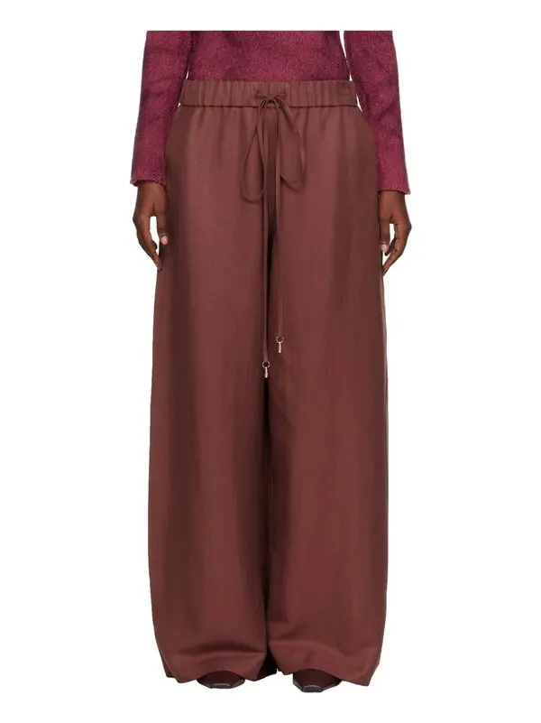Gabriela Hearst Drawstring Casual Wide-leg Pants - Wine Red