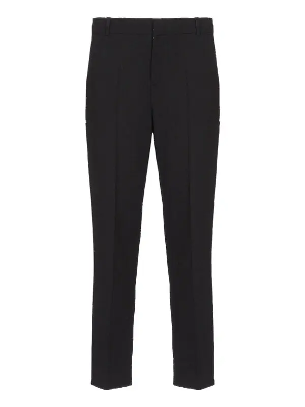 Balmain Double Wool Crepe Trousers - Black