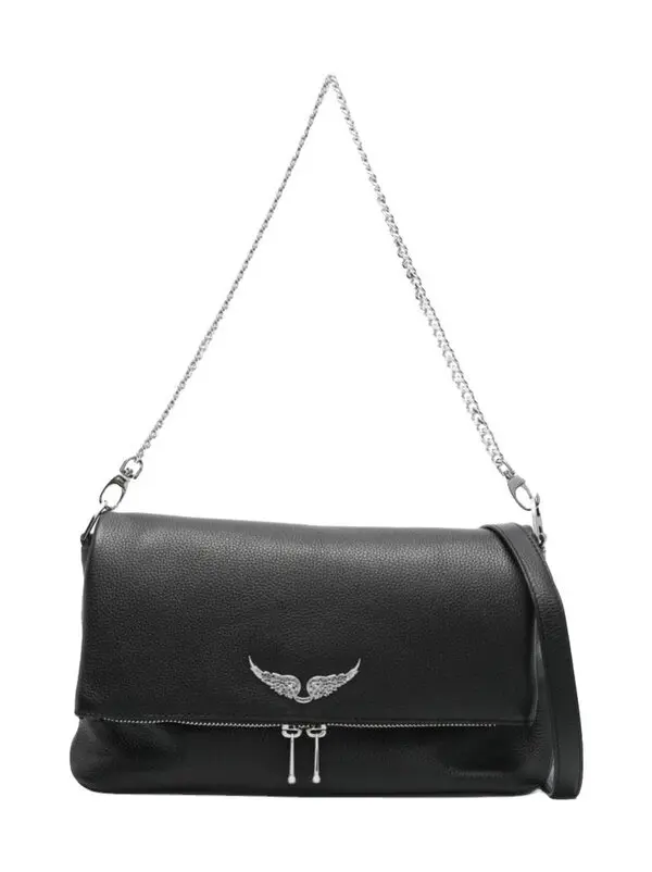 Zadig&Voltaire Rock Crystal-wing Shoulder Bag - Black