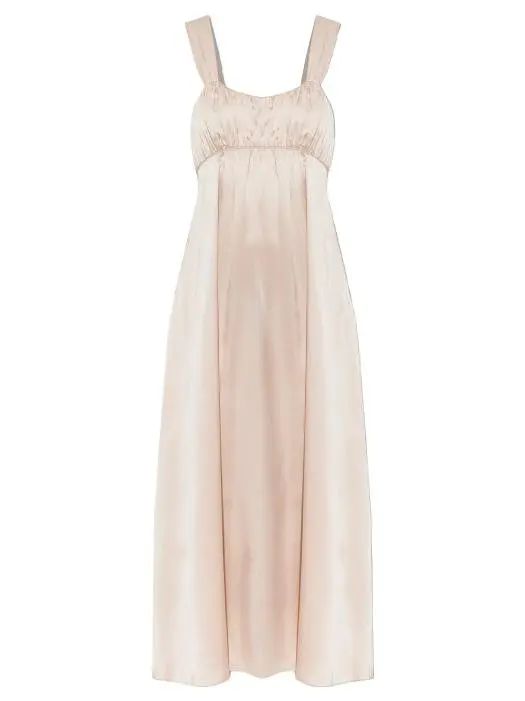 Chloé Spaghetti Strap Satin Maxi Dress - Nude