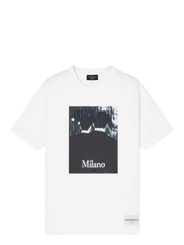 Emporio Armani Graphic Printed Crewneck T-shirt - White