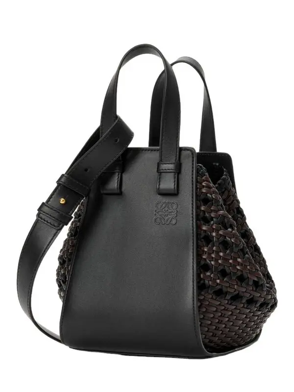 Loewe Hammock Woven Tote Bag - Black/brown
