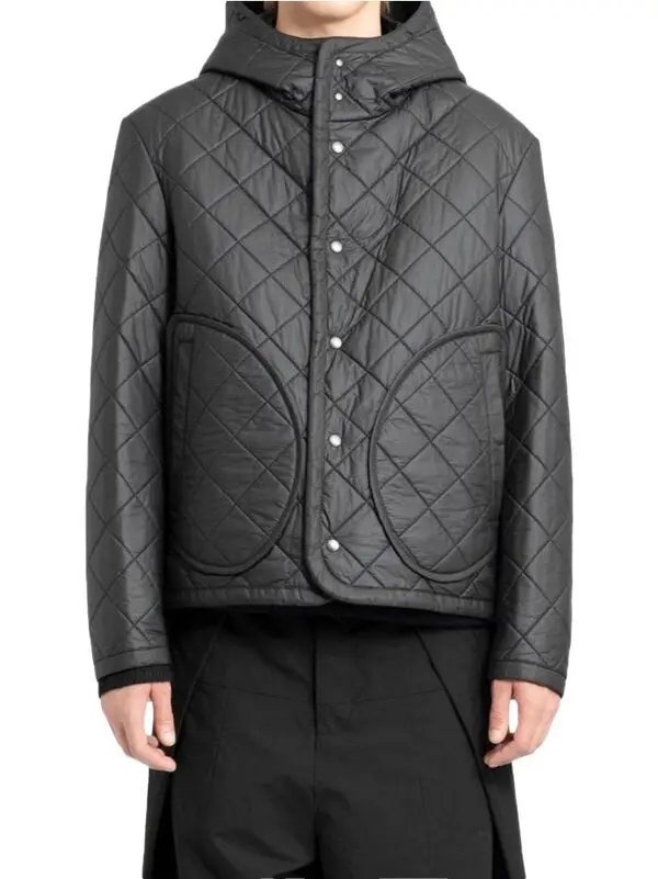 CRAIG GREEN Diamond-quilted Hooded Jacket - Black