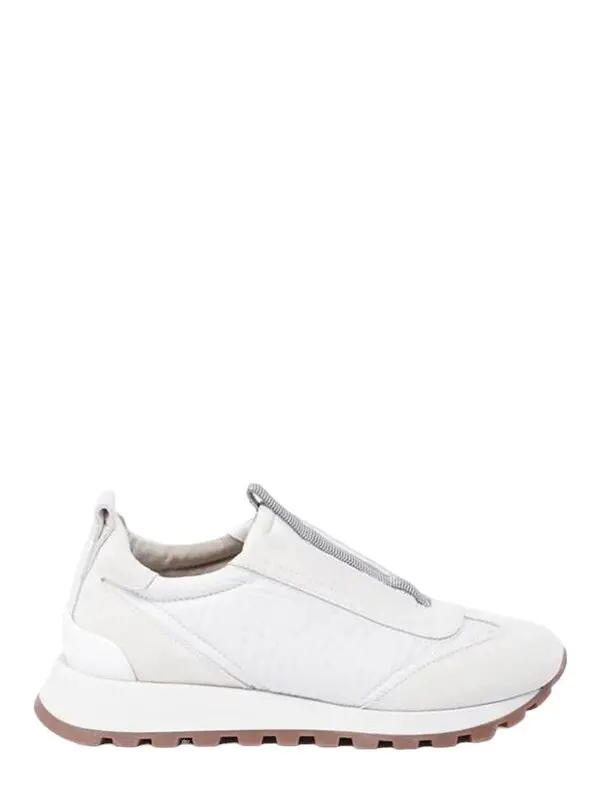 Brunello Cucinelli Embellished Track Sneakers - White