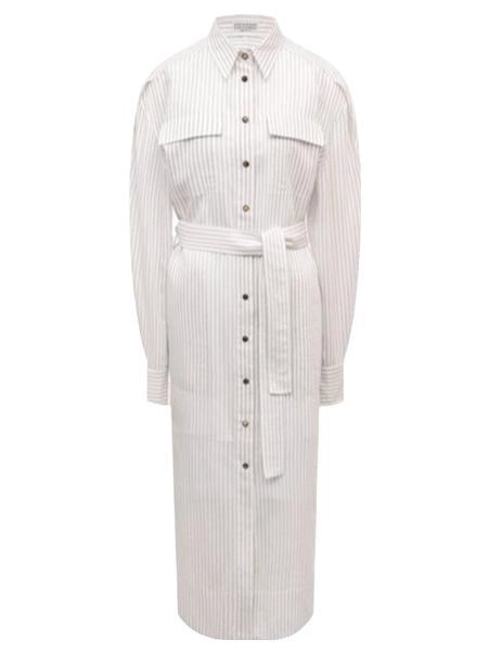 Brunello Cucinelli Striped Shirt Midi Dress - No