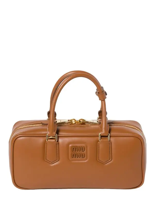 Miu Miu Arcadie Leather Bag - Cognac