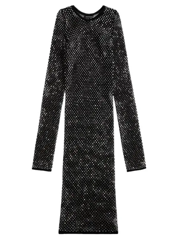 Balenciaga Crystal Embellishment Mini Dress - Black
