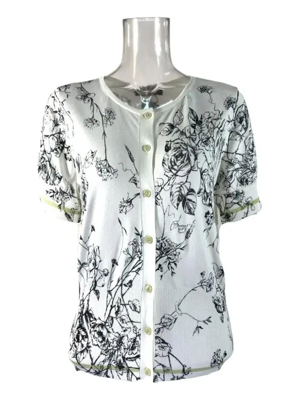 Max Mara Viscose Cardigan With Floral Print - White