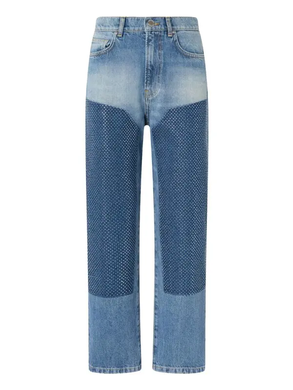 Pinko Appliqué-patch Straight-leg Jeans - Blue