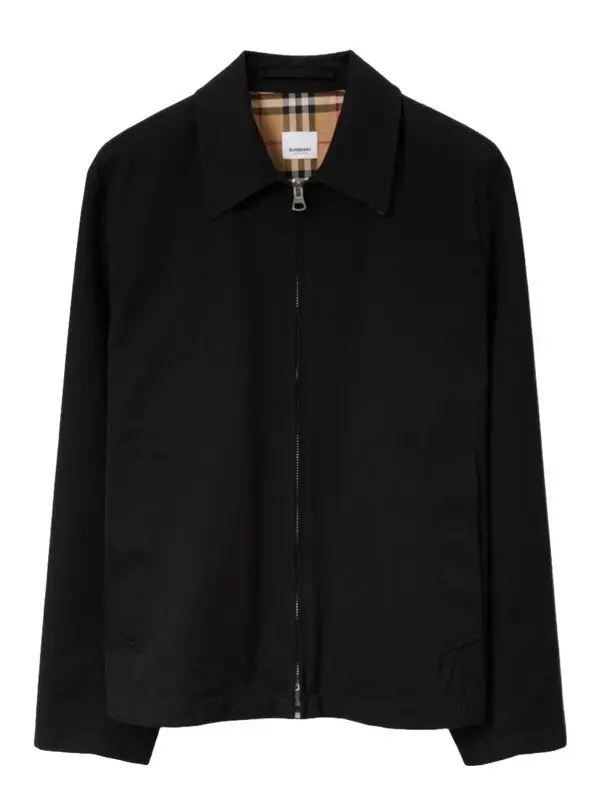 Burberry Ekd Logo-embroidered Zipped Jacket - Black