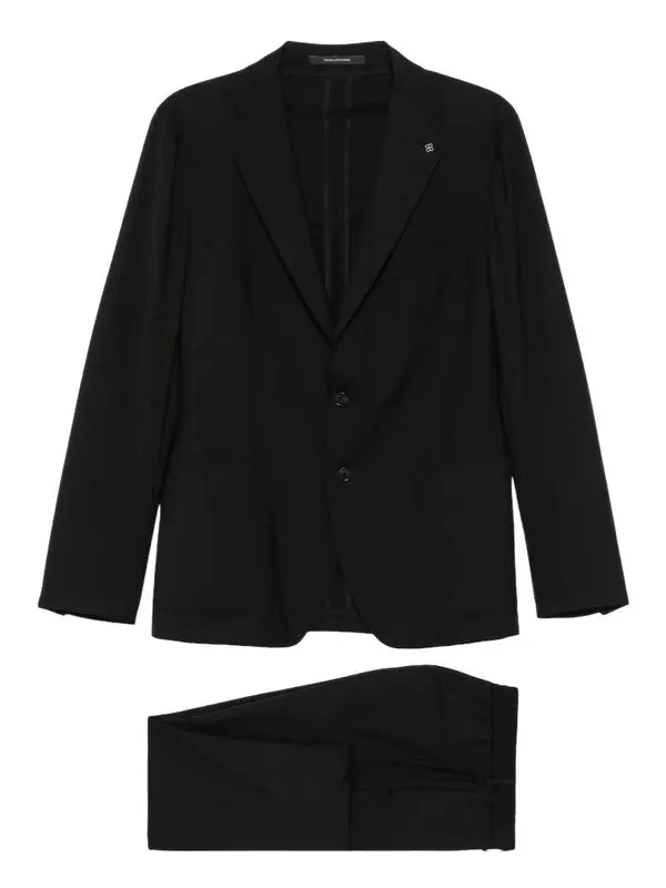 Tagliatore Single Breasted Suit With Belt Loops - Black