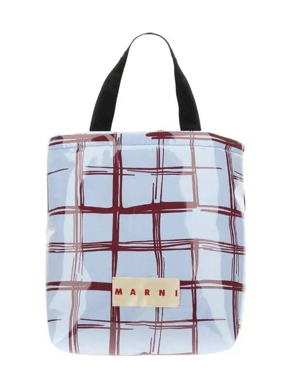 Marni Checked Logo Patch Tote Bag - Multicolor