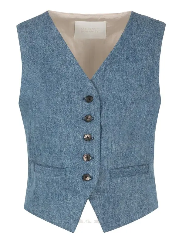 Citizens Of Humanity Denim Button Vest - Blue