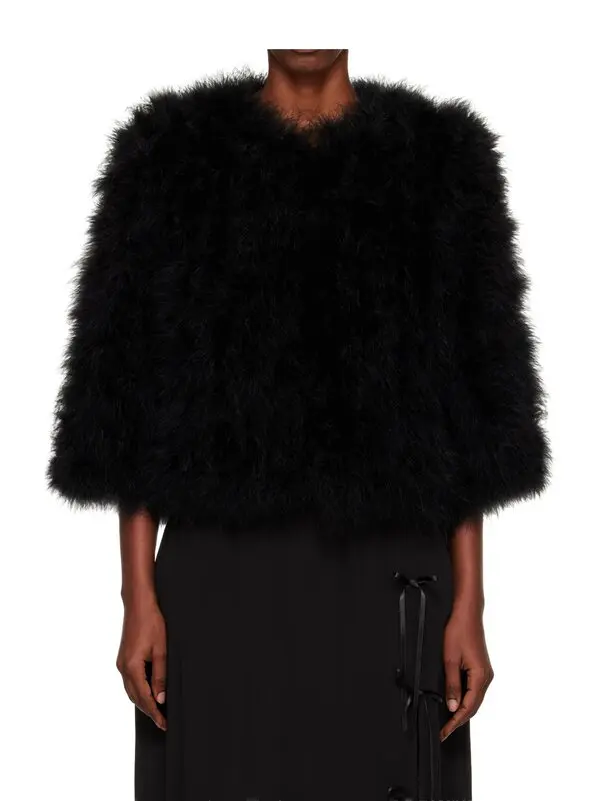 YVES SALOMON Feather Jacket - Black