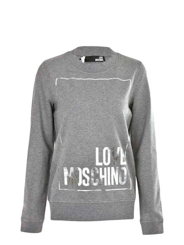 Moschino Print Crewneck Sweatshirt - Gray