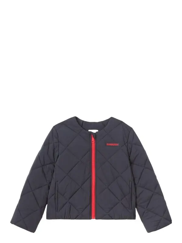Burberry Diamond Quilted Zip-up Jacket - Blue