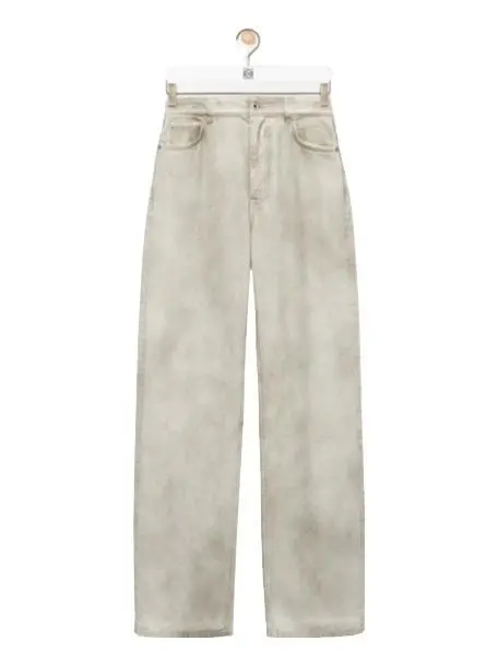 Loewe Straight-leg Jeans With Logo Patch - Light Gray