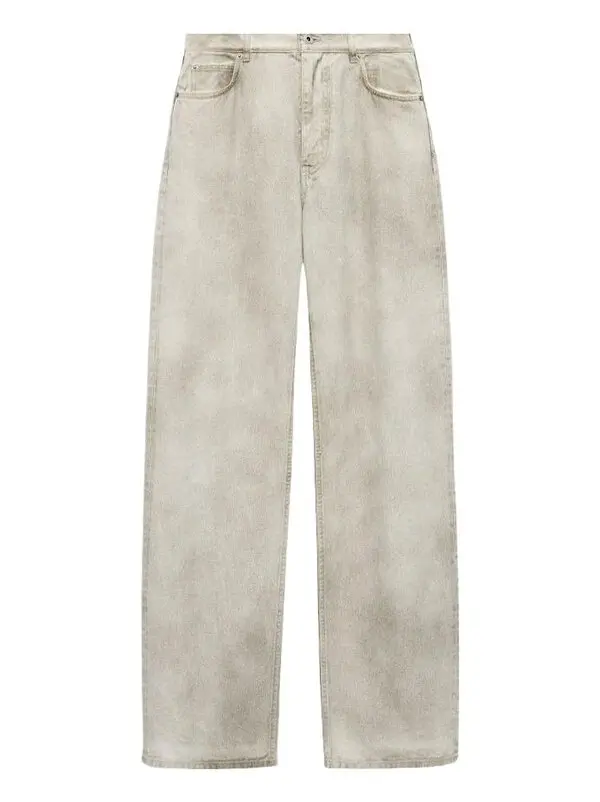 Loewe High-rise Straight-leg Jeans With Cinched Back - Light Gray