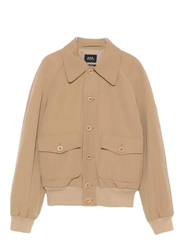 A.p.c. Flap Pocket Buttoned Jacket - Nude