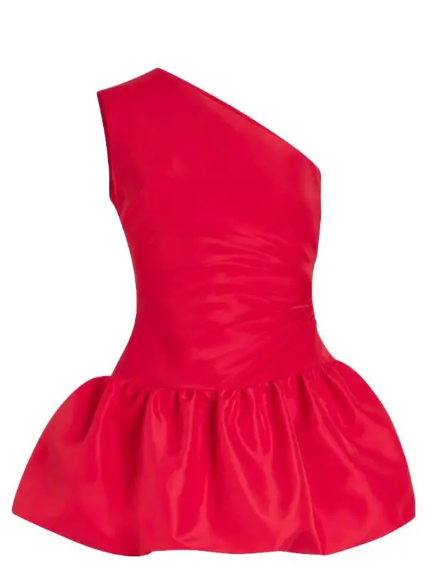 PATOU Asymmetric One-shoulder Mini Dress - Red Mouth