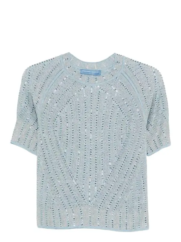 Ermanno Scervino Openwork Knit T-shirt - Denim