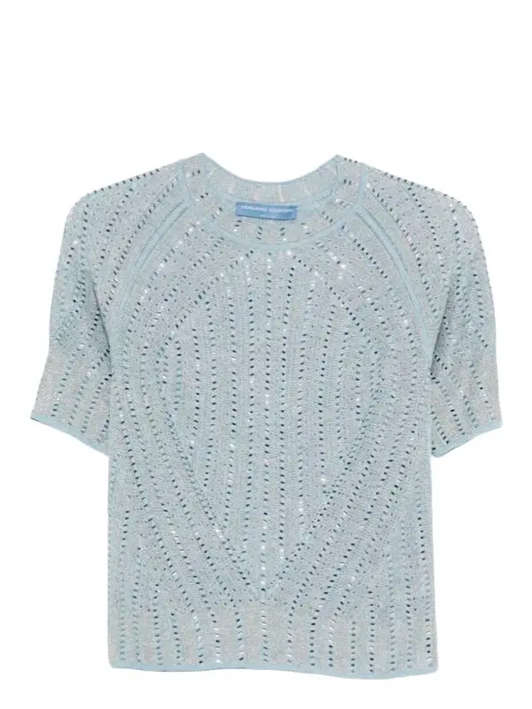 Ermanno Scervino Openwork Knit T-shirt - Denim