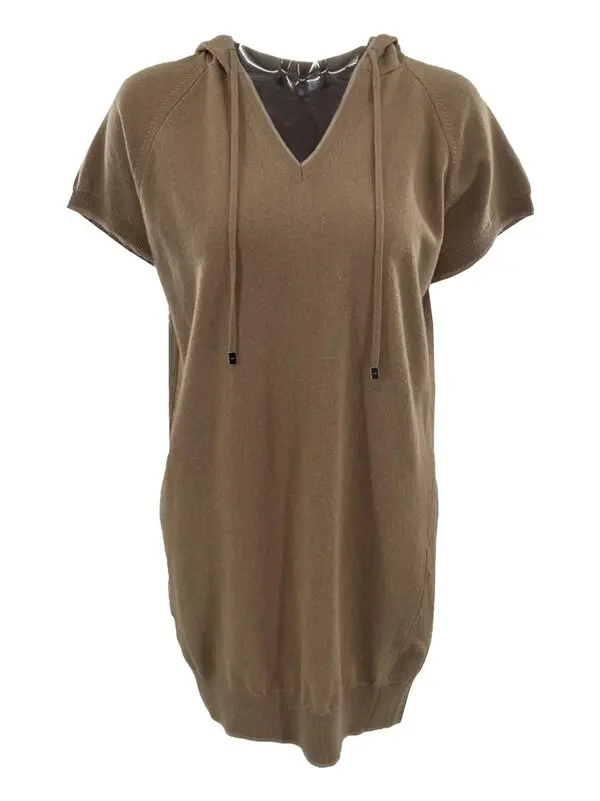 Max Mara Hooded V-neck Sweater - Brown