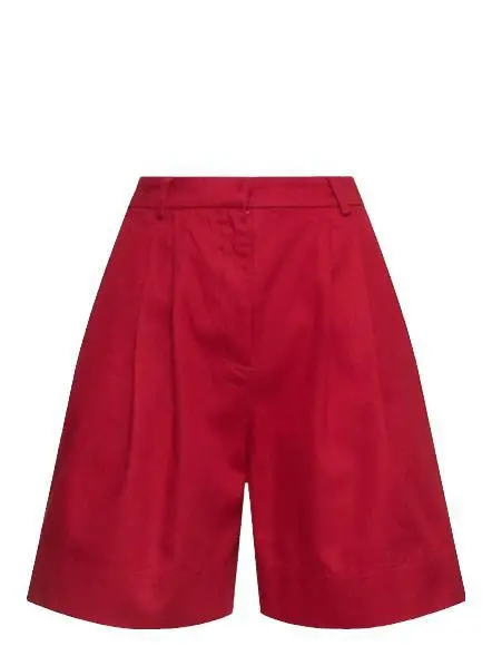 Posse High Waisted Tailored Shorts - Red