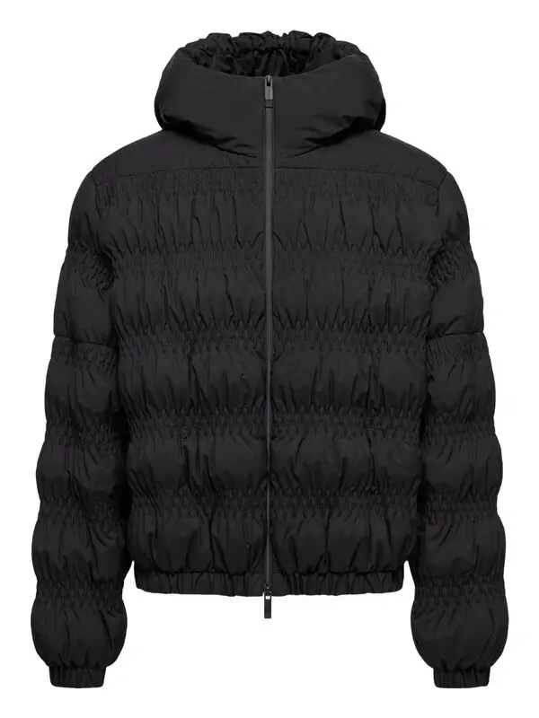 Moncler Gather-quilted Hooded Short Down Jacket - Black