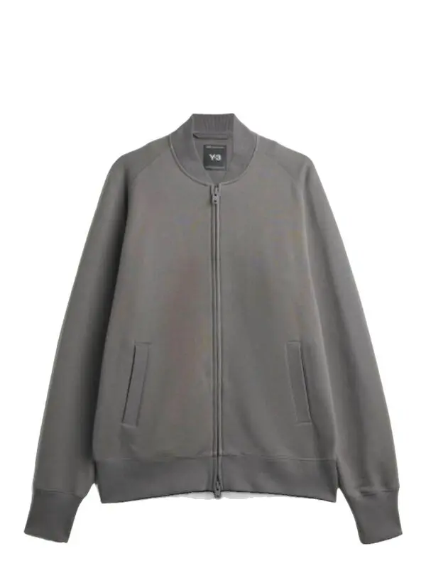 Y3 Zip Track Top With Ribbed Details - Grey