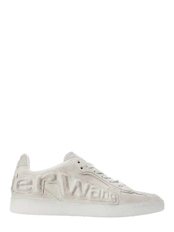 Alexander Wang Logo-embossed Suede Sneakers - White