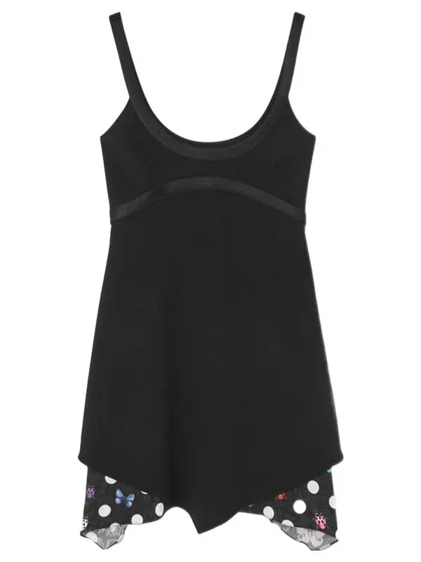 Versace Butterfly And Dot Print Sleeveless Mini Dress - Black