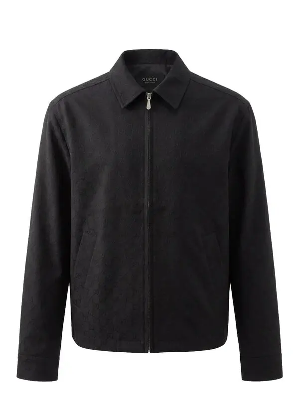 Gucci Gg Wool Zip Jacket - Black