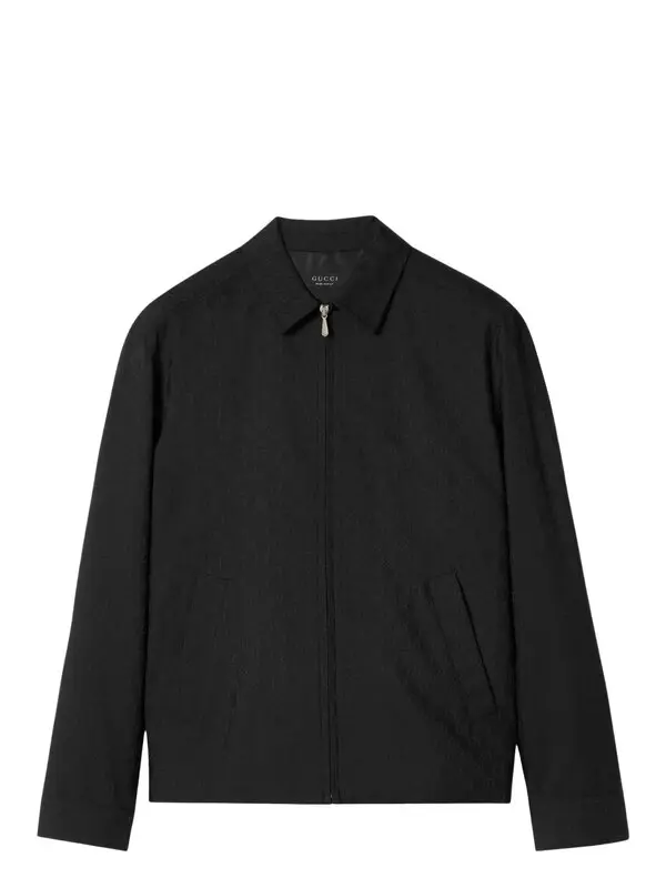 Gucci Gg Wool Zip Jacket - Black