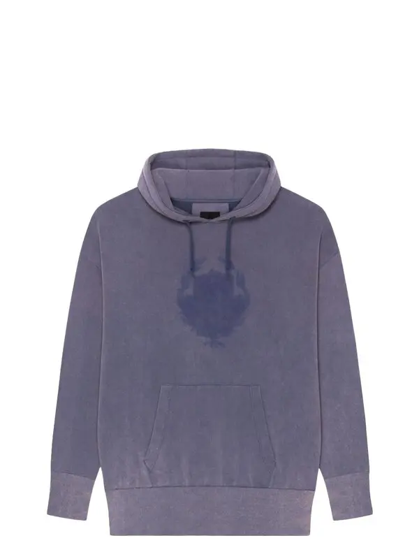 Givenchy Distressed Logo Hoodie - Medium Blue