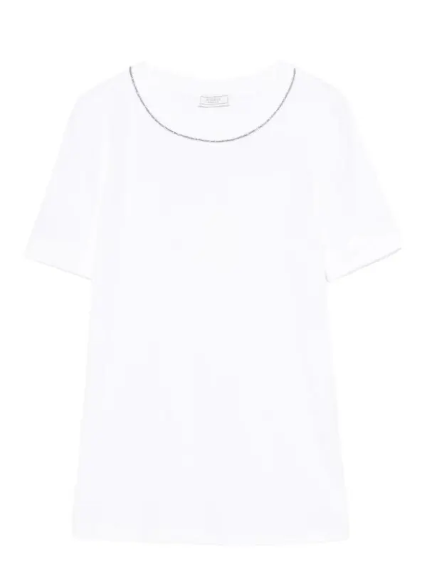 Peserico Light Point Crew Neck Top - White