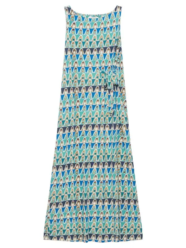 Malìparmi Geometric Print Sleeveless Maxi Dress - Blue