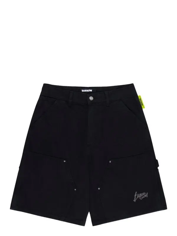 BARROW Logo Patch Cargo Shorts - Black