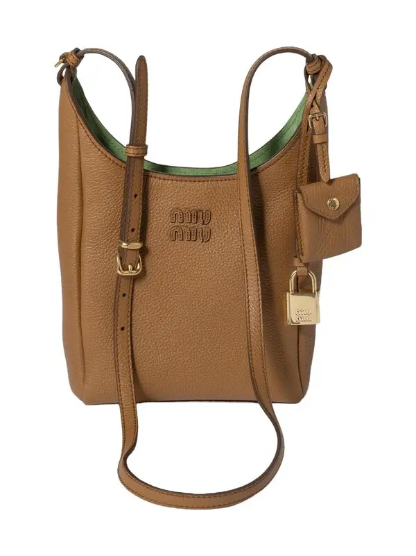 Miu Miu Leather Bucket Bag - Caramel/larch Green