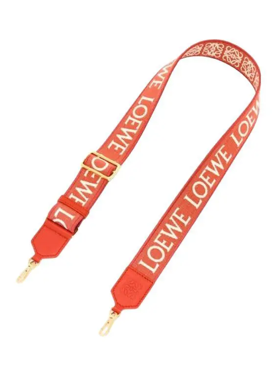 Loewe Anagram Jacquard And Calfskin Strap - Red